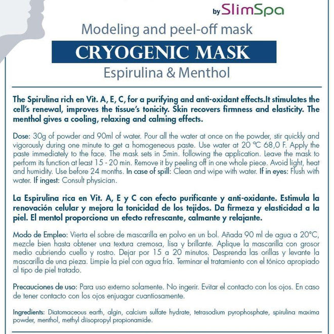 CRYOGENIC Peel-Off Facial MASK – SlimSpaOnline